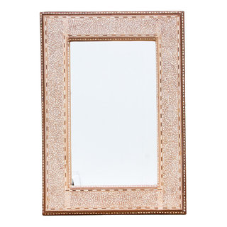 Modern Farmhouse Anglo-Indian Inlay Mirror - Mediterranean - Wall ...