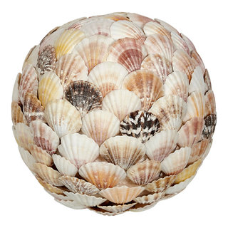 Scallop Shell Orb, 8" - Beach Style - Decorative Objects And Figurines ...