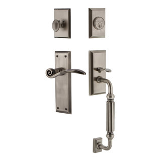 Nostalgic Warehouse New York Plate F Grip Entry Set Swan Lever, Backset ...