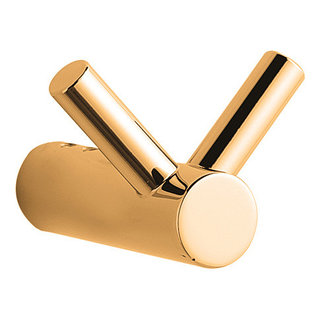 Sweet Double Robe Hook Holder, Polished Rose Gold - Contemporary - Robe ...