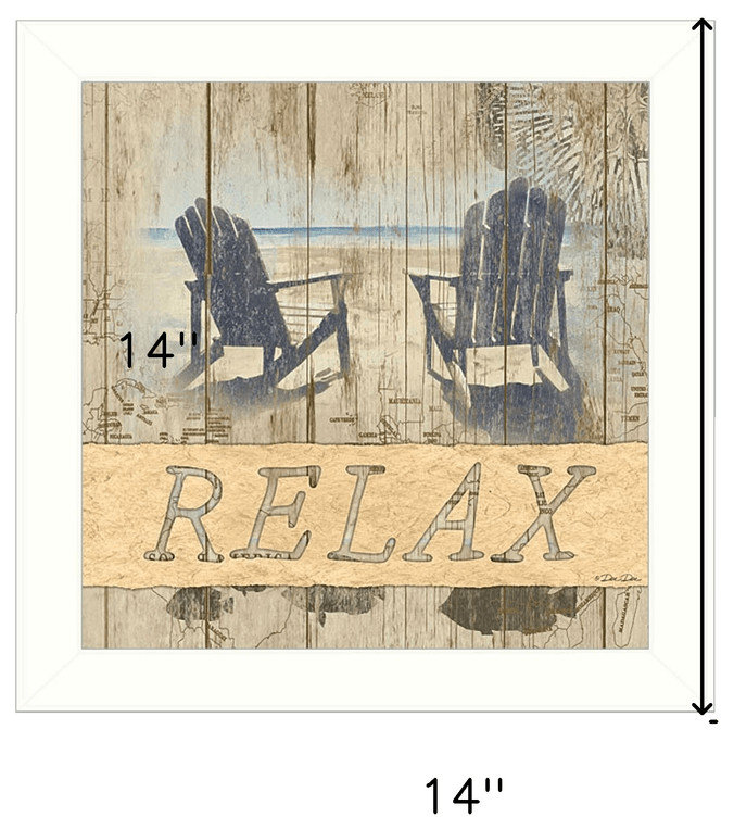 RELAX 1 White Framed Print Wall Art - Beach Style - Prints And Posters ...