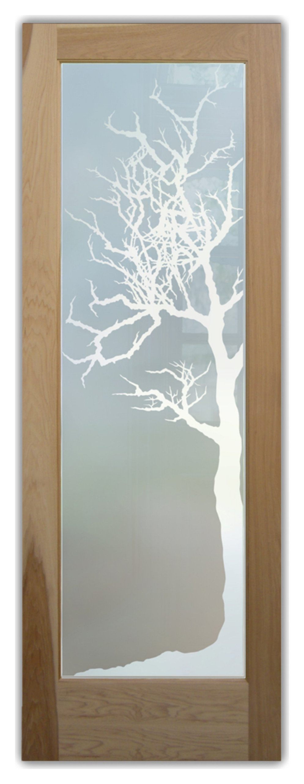 Front Doors - Winter Tree Frosted Glass Design - 30" x 80" - CUSTOMIZE ...