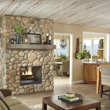 River Rock Fireplace - Photos & Ideas | Houzz