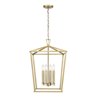 4-Light Open Geometric Lantern Chandelier - Transitional - Chandeliers ...