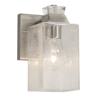 Ardent 1-Light Wall Sconce, Brushed Nickel and Seeded Artisan Glass ...