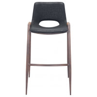 Set of Two Black Retro Modern Funk Bar Chairs - Midcentury - Bar Stools ...