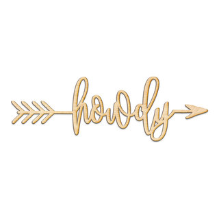 Howdy Right Arrow Wood Sign Home Decor, 12" wide x 4" tall ...