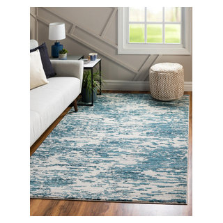 Unique Loom Oasis Water Area Rug, 6' 0 x 9' 0 Rectangular ...