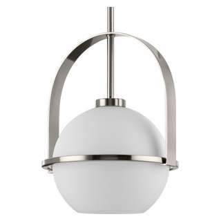 Luxury Mid-Century Modern Pendant, Brushed Nickel - Midcentury ...