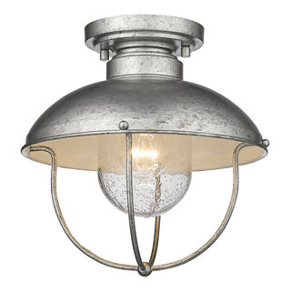 Z-Lite 590F-BK Ansel 1 Light Outdoor Flush Ceiling Mount Fixture - Modern - Outdoor Flush-mount ...