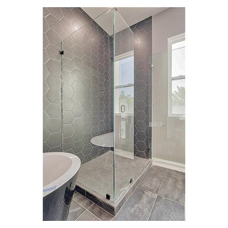 Pentagon-Patterned Tile Styles for This Bathroom Makeover in Los ...