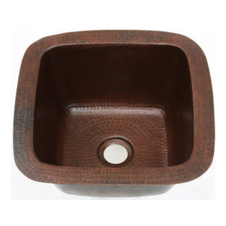 11" Square Copper Bar Prep Sink-Mini Square - Rustic - Bar Sinks - by ...