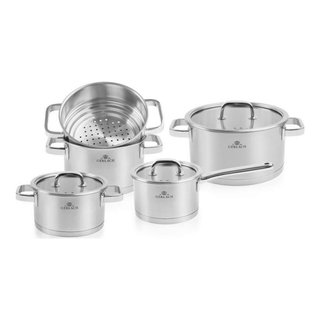 PREST Stainless Steel Pots Set With Lids - Modern - Cookware Sets - by ...