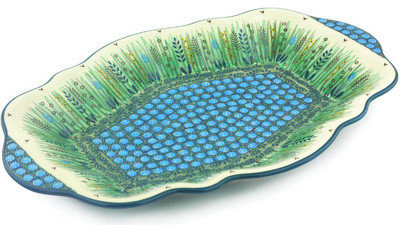 Polmedia Polish Pottery 16" Stoneware Platter - Mediterranean - Serving ...