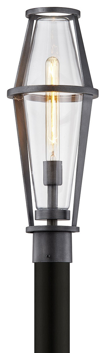 Prospect 1 Light Post - Graphite Finish - Clear Glass - Transitional ...