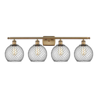 Farmhouse Chicken Wire 3-Light Bath Vanity-Light - Industrial ...