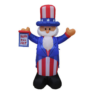 4' Tall Patriotic Uncle Sam Yard Inflatable - Traditional - Outdoor ...