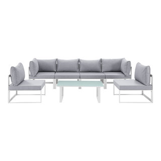 Fortuna Outdoor Patio Collection - 7-Piece Sectional Sofa Set for ...