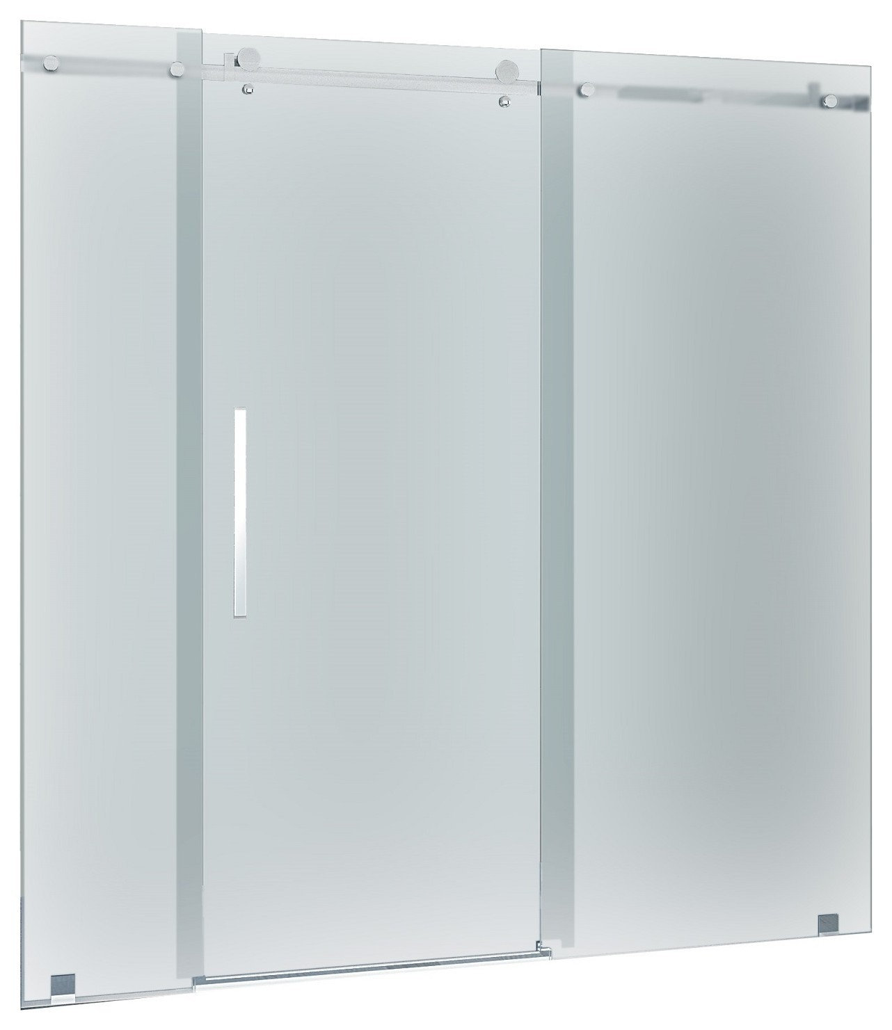 Moselle Frameless Sliding Frosted Shower Enclosure Chrome, 72"x75" - Contemporary - Shower Doors ...