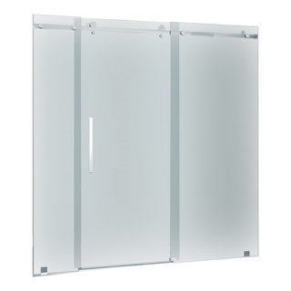 Moselle Frameless Sliding Frosted Shower Enclosure Chrome, 72"x75" - Contemporary - Shower Doors ...