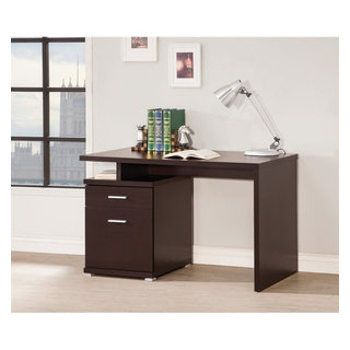 Coaster Irving 2-Drawer Contemporary Wood Office Desk with Cabinet ...