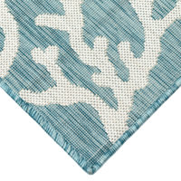 Carmel Coral Border Indoor/Outdoor Rug, 7'10" Round - Beach Style ...