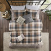Madison Park Ridge Cabin Farmhouse Buffalo Check Comforter/Duvet Cover Set, Tan, Cal King ...
