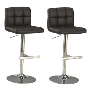 Coaster Adjustable Height Bar Stool in Black (Set of 2) - Contemporary ...