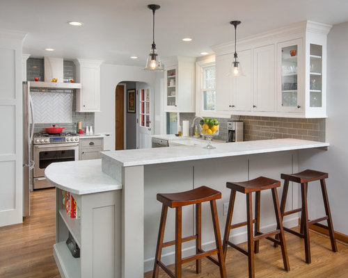 Raised Bar Height Peninsula Home Design Ideas, Pictures, Remodel and Decor