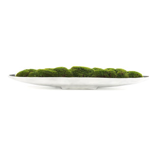 Faux Green Grass Moss Arrangement in Large Metal Boat Tray - Modern ...