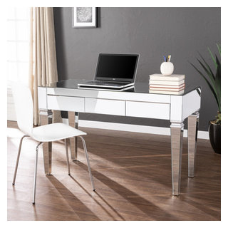 Silver Mirrored Glam Desk - Contemporary - Desks And Hutches - by ...