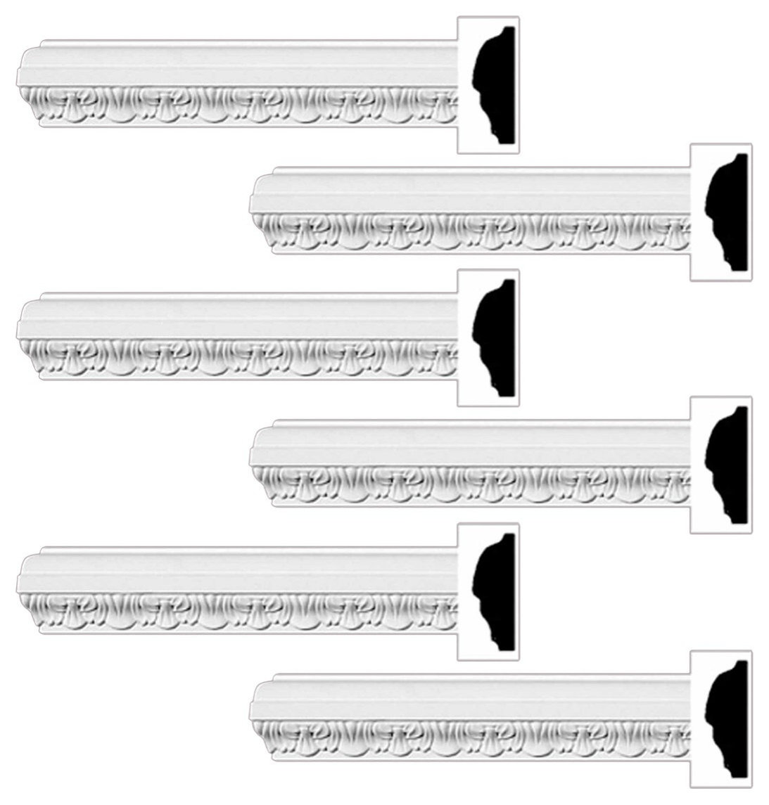 Ornate Cornice White Urethane Design 6 Pieces Totaling 564" Length ...