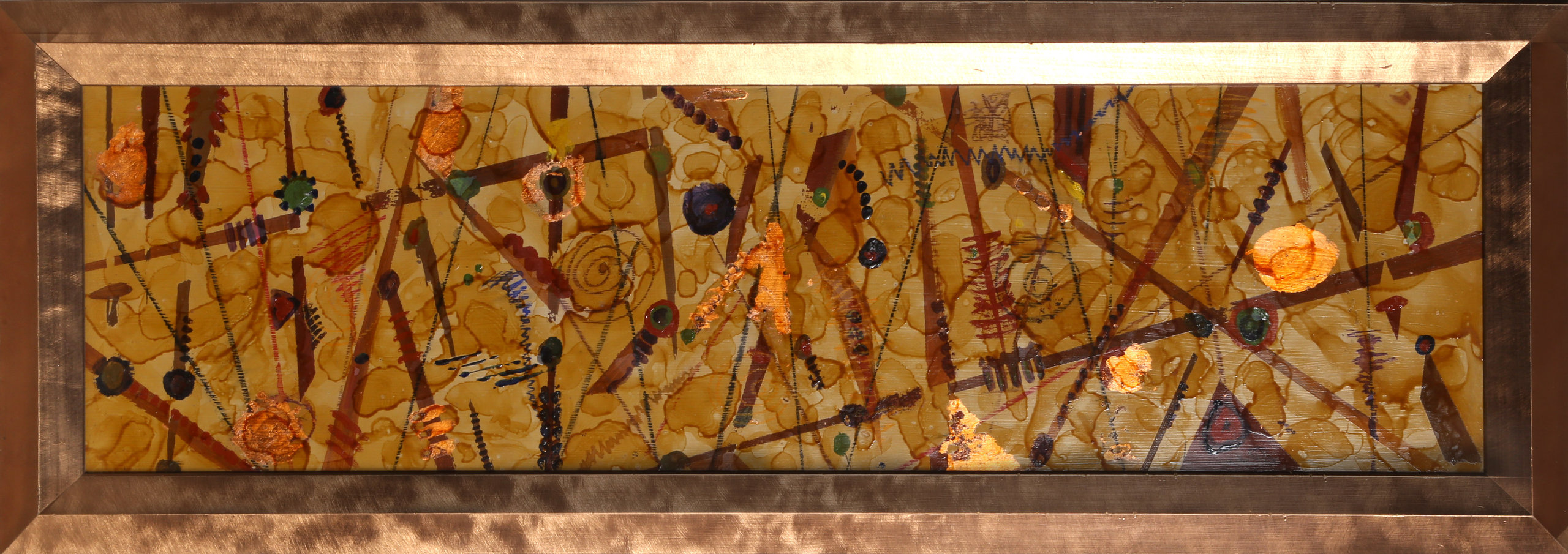 Copper Composition, Luther Van, 35x9.5 - Contemporary - Paintings - by ...