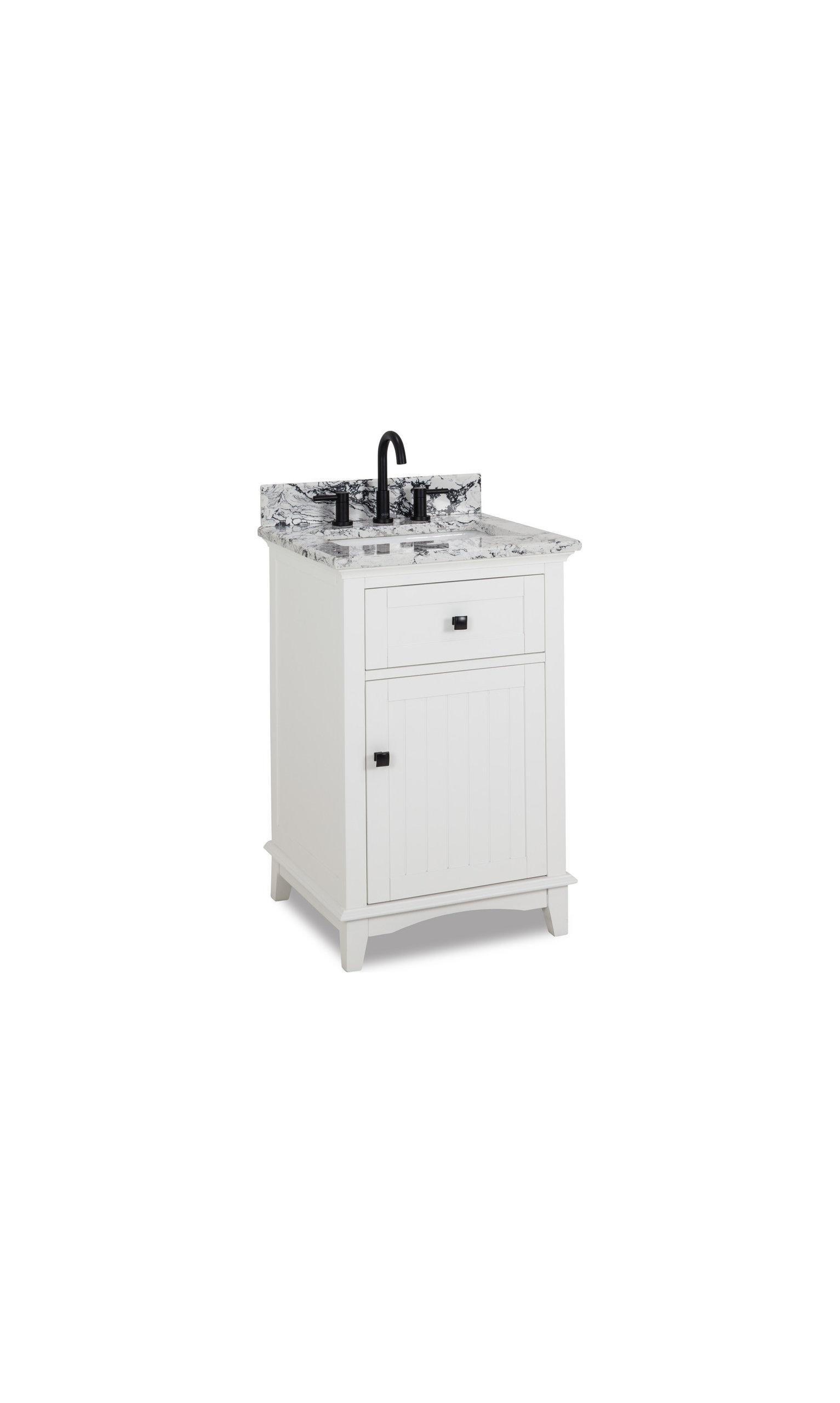 Jeffrey Alexander VN-SAV-24-WH-WB 24" Savino Vanity, White ...