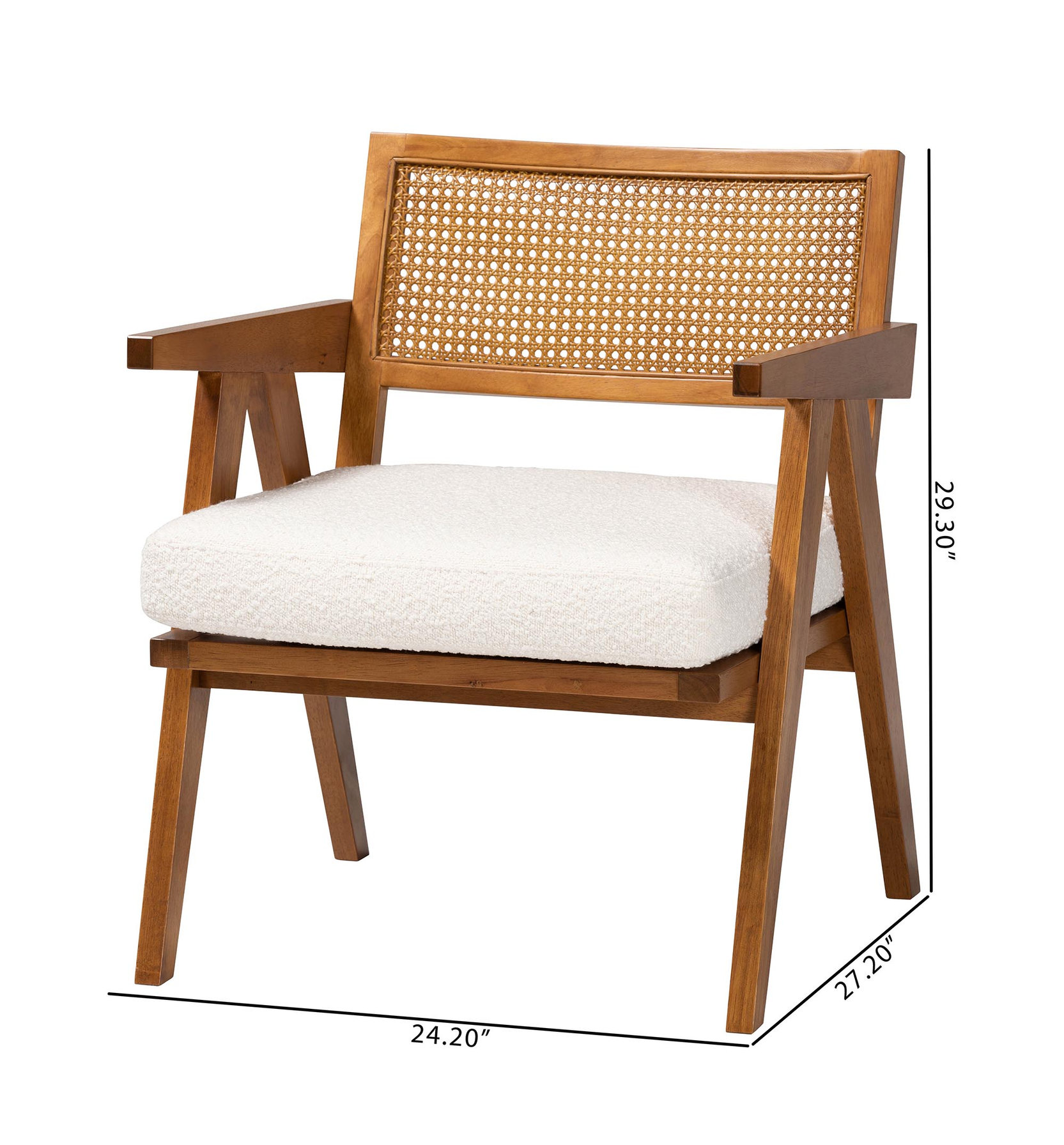 Gloria Cream Boucle Fabric Armchair - Tropical - Armchairs And Accent ...