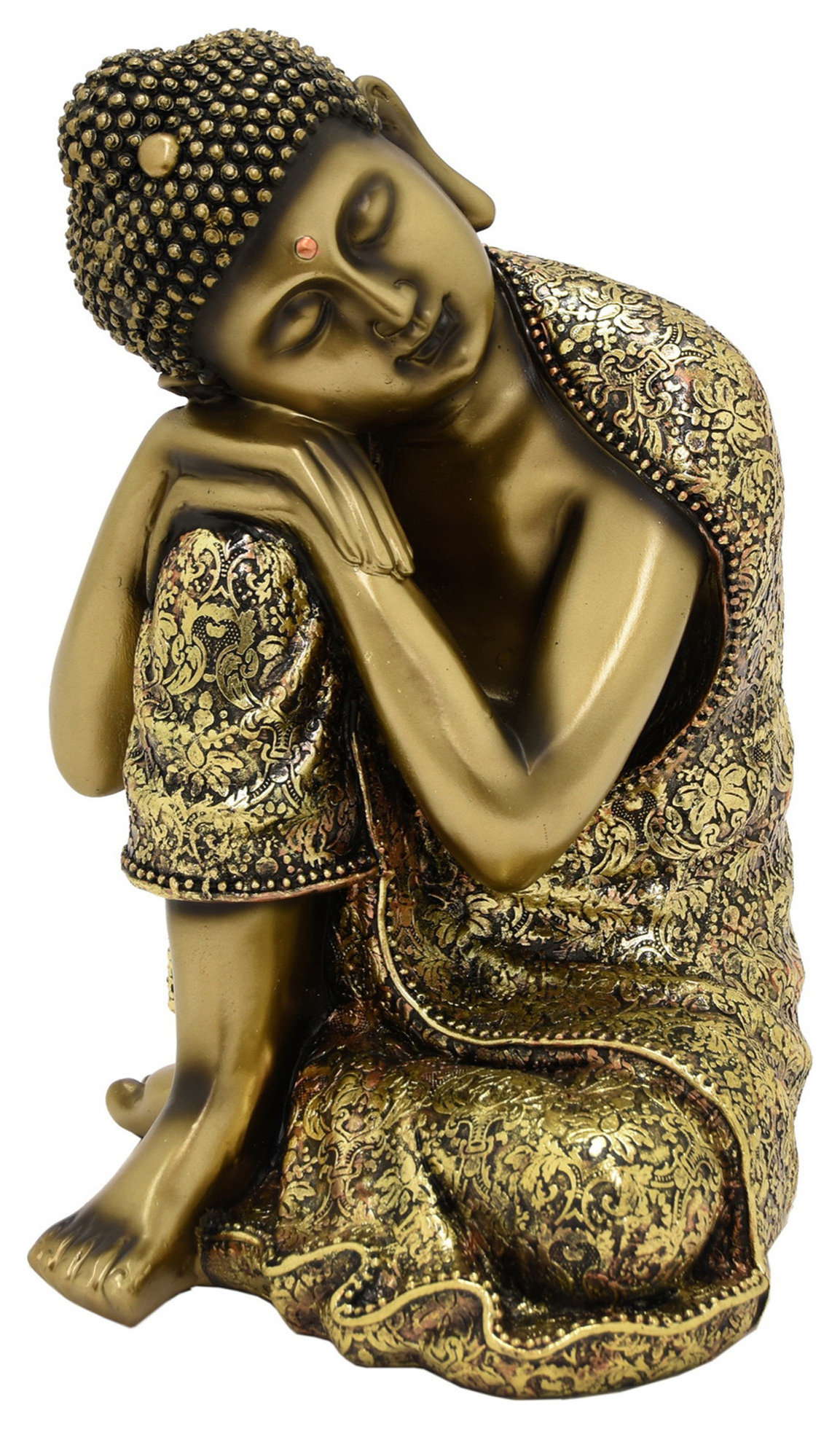 Plutus Brands Buddha Figurine, Gold Resin - Asian - Decorative Objects ...