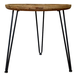 Benzara Transitional Wooden Side Table with Angular Legs, Beige and ...