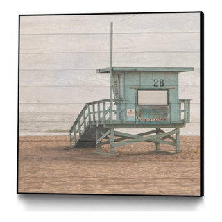Giant Art Canvas 20x20 Whitewashed Lifeguard Stand Framed in Multi ...