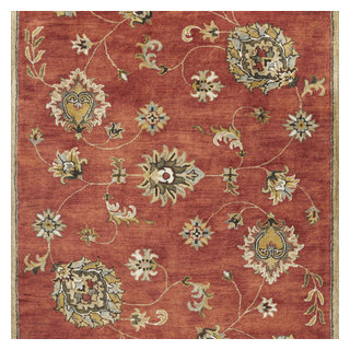 5' X 8' Sienna Floral Vine Wool Indoor Area Rug - Traditional - Area ...