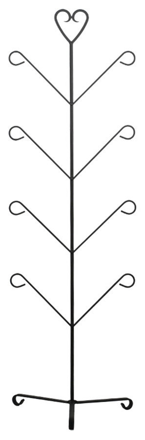 Wrought Iron Heart Top 4 Pair Mitten And Boot Dryer Stand - Traditional ...