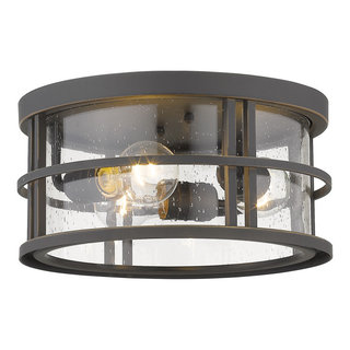 Z-Lite 570F-BK Jordan 3 Light Outdoor Flush Ceiling Mount Fixture - Craftsman - Flush-mount ...