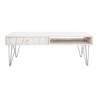 Thor Coffee Table Whitewash/ Silver - Midcentury - Coffee Tables - by ...