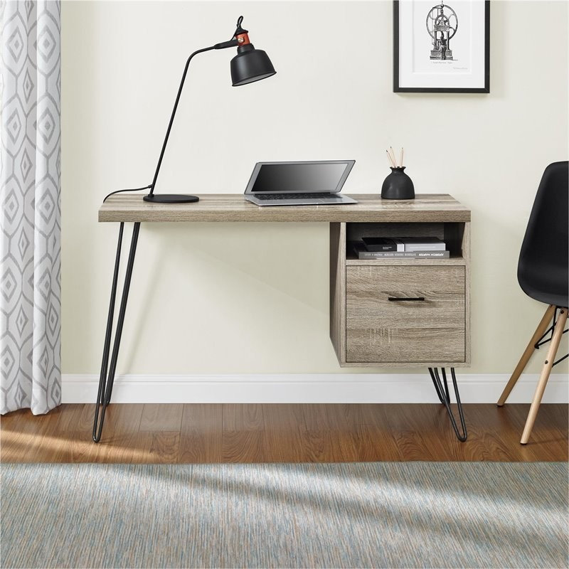 Altra Furniture Landon Writing Desk in Sonoma Oak and Gunmetal Gray ...