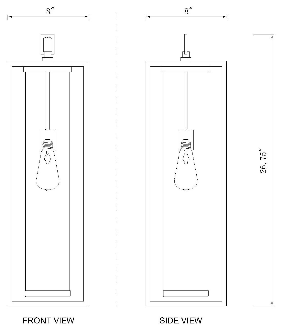 Zlite 584CHB-DBZ-OBS 1-Light Outdoor Chain Mount Ceiling Fixture, Clear ...