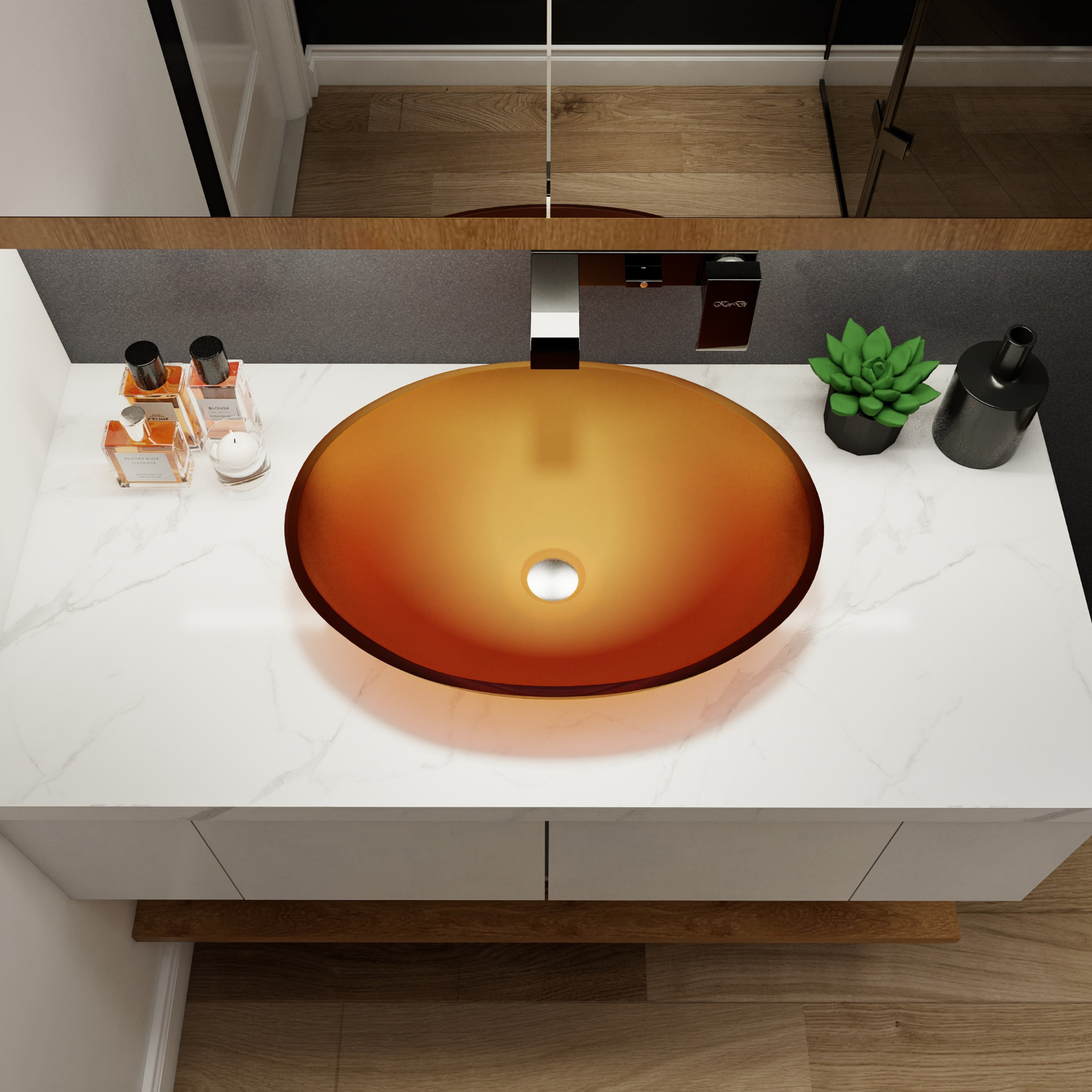 BNK Orange Bowl Shaped Glass Basin - Contemporary - Toilets - by BNK ...