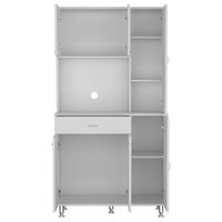 FM FURNITURE Venice 90 Pantry with Six Doors Cabinet Black Engineered ...