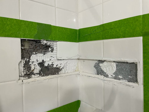 Help with Shower Wall Tile Repair - Plaster Mesh