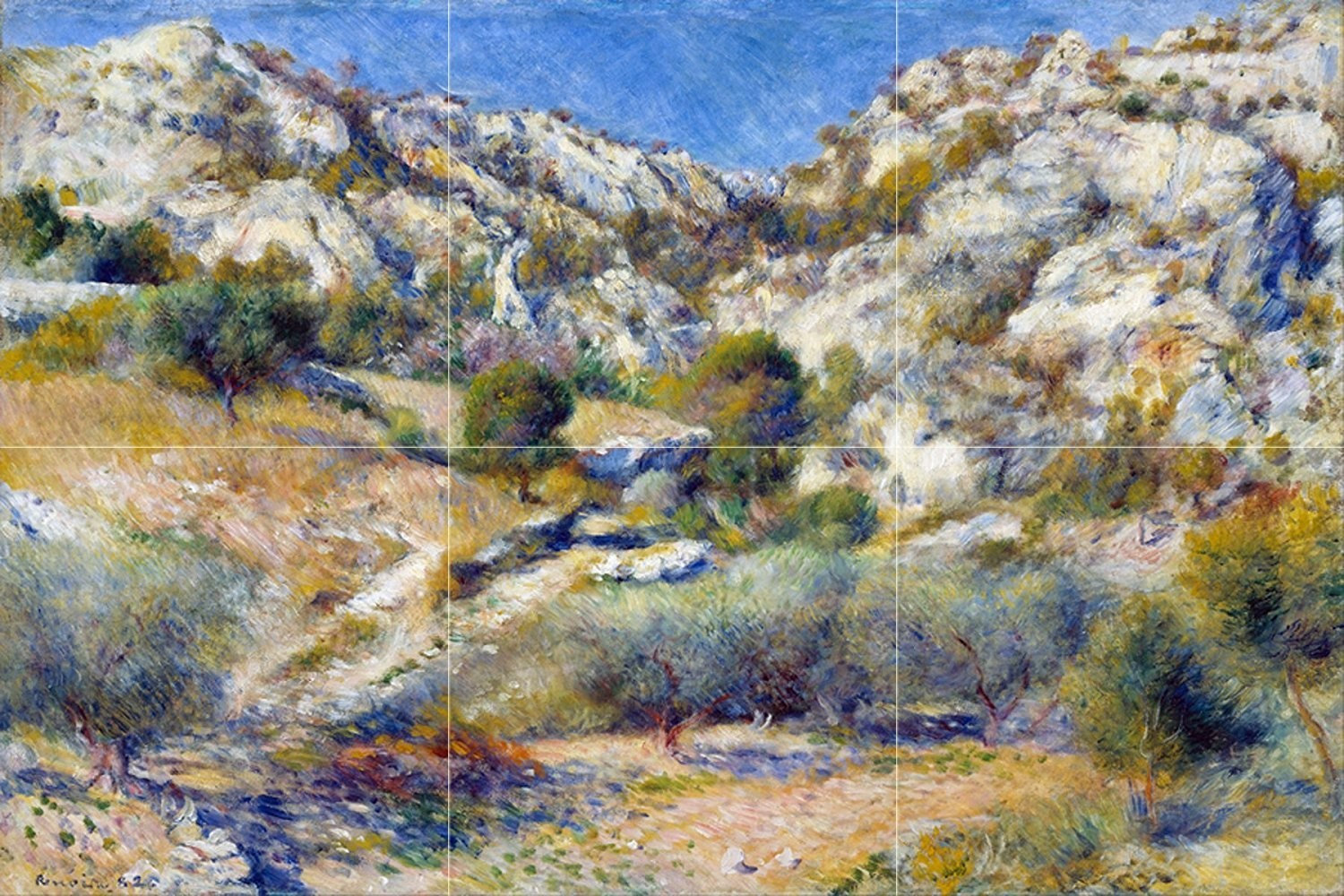 Tile Mural Kitchen Backsplash Rocky Crags at L'Estaque Landscape ...