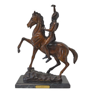 Scalp, a Frederic Remington Replica Bronze Statue - Size: 15"L x 7"W x ...