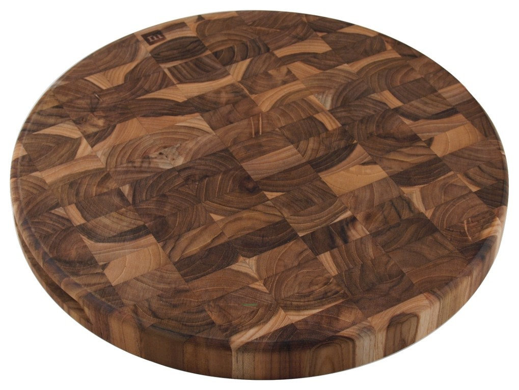 Madeira Canary Teak Round Chop Block - Contemporary - Cutting Boards ...